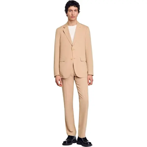 Sandro Tailored Suit Jacket - Nut