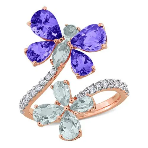 JULIANNA B. 14k Rose Gold Multi-gemstone And Diamond Butterfly Ring