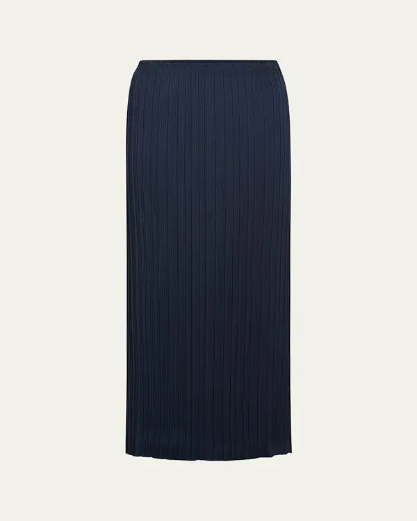 Vince Pleated Straight Midi Skirt