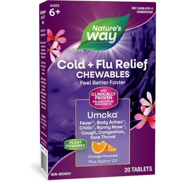 NATURE'S WAY Umcka Cold+flu Berry Chewable 20 Chewables