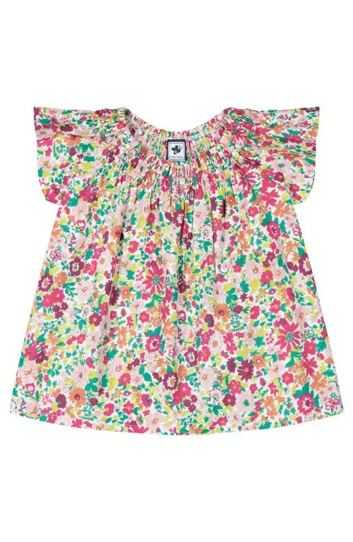 Busy Bees Molly Smocked Top - Fuchsia Floral