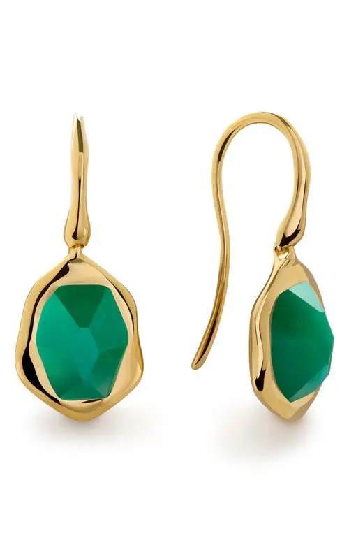 Monica Vinader Odyssey Drop Earrings - 18ct Gold Vermeil / Green Onyx