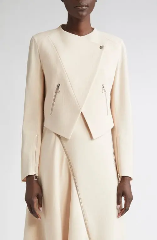 Akris Ariel Double Face Wool Crop Jacket