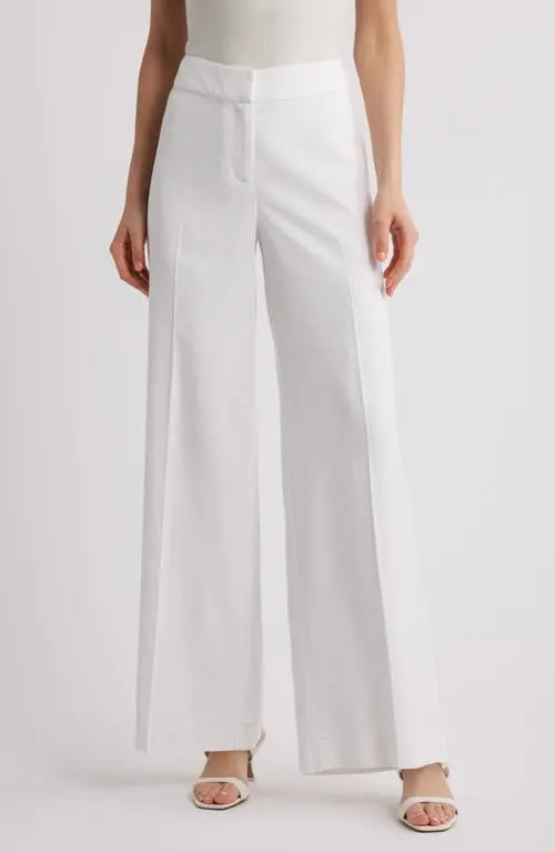 TAHARI ASL Wide Leg Trousers - White