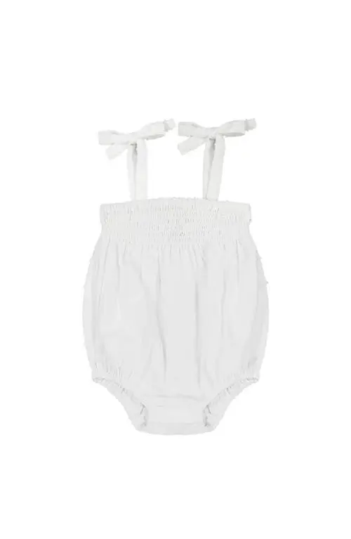 Busy Bees Name' Ella Ruched Bubble - White Swiss Dot