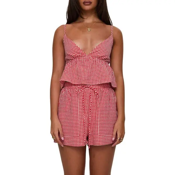 Princess Polly Lillie Gingham Camisole & Shorts Set