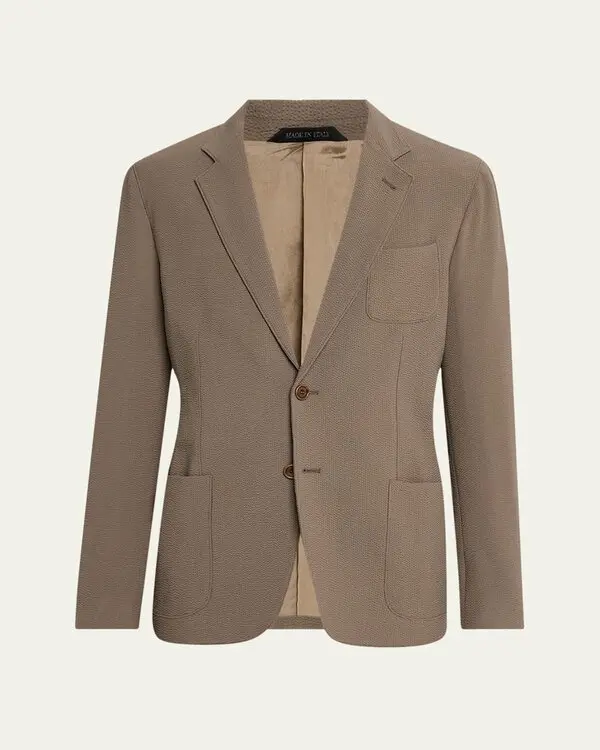 Giorgio Armani Upton Wool Stretch Seersucker Jacket