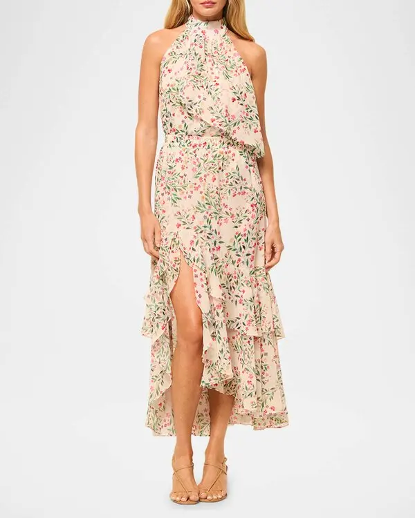 Misa Anka Chiffon Halter Top - Spring Ditsy Chf