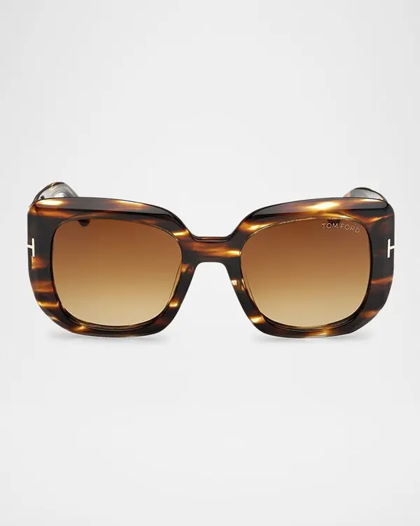 TOM FORD Carla-02 Square Sunglasses - Shiny Brown