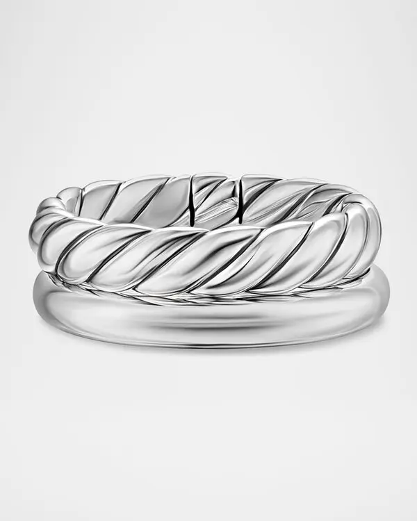 David Yurman Dy Mercer 2-row 8mm Ring - Silver