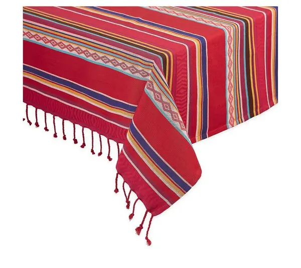 DESIGN IMPORTS Baja Stripe Jacquard Tablecloth 52 X 52