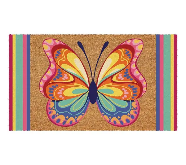 EVERGREEN 30'x18' Radiant Butterfly Coir Doorma T