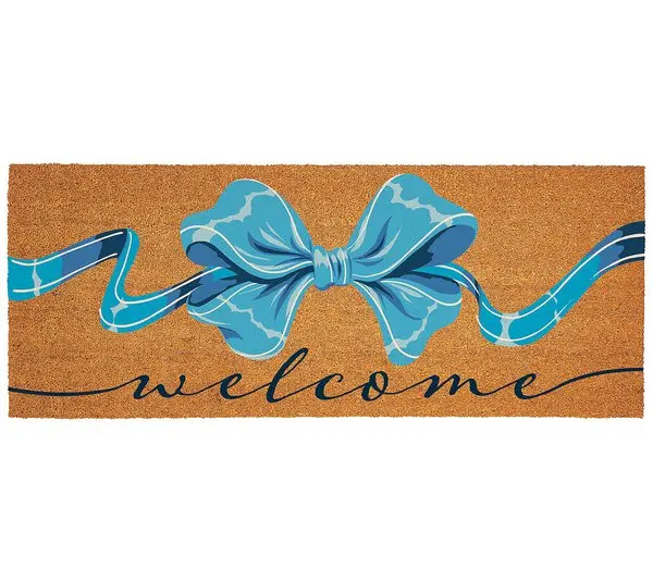 EVERGREEN 60'x24' Bows & Butterfly Coir Doormat