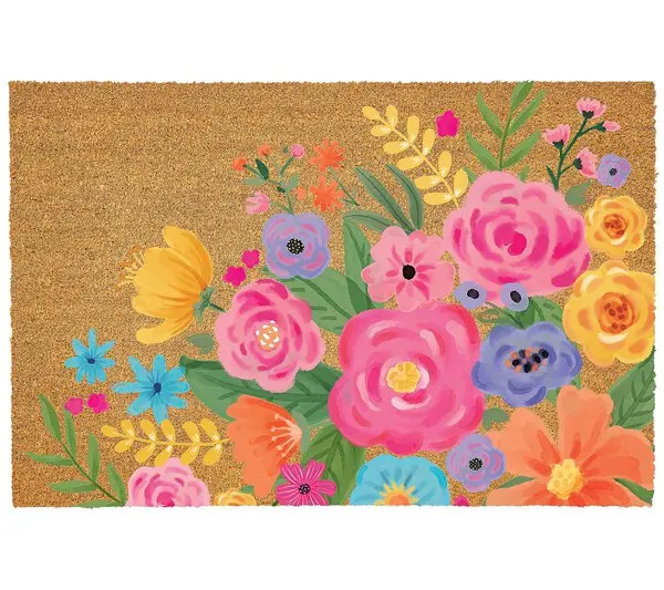 EVERGREEN 36'x24' Spring Blossom Coir Doormat