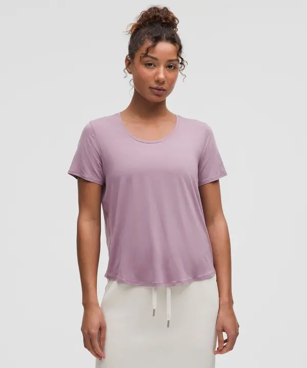 Lululemon Modal-silk Twist-back Short-sleeve Shirt - Lavender Lux