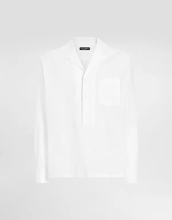 Dolce & Gabbana Three-button Long-sleeved Linen Shirt - White