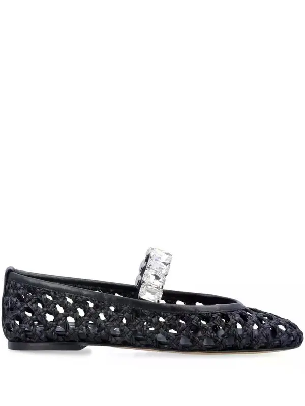 Casadei Crystal-embellished Ballerinas - Black