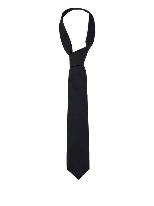 Auralee Herringbone Neck Tie - Black