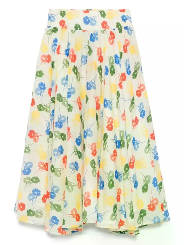 BODE Flower Stamp Midi Dress