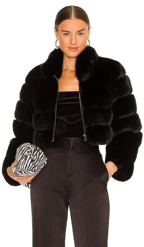 Adrienne Landau Faux Fox Fur Jacket