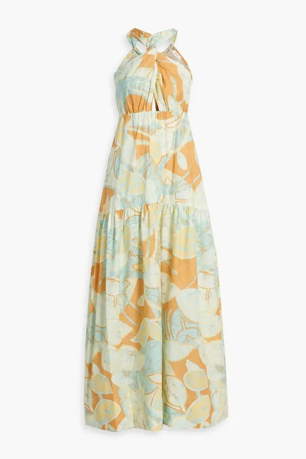 A.L.C. Veronica Cutout Printed Maxi Dress