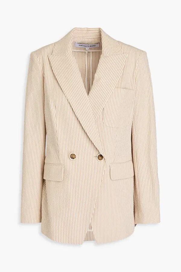 Veronica Beard Didion Striped Cotton-blend Seersucker Blazer