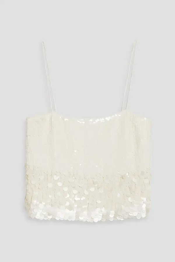 Veronica Beard Harmoni Sequined Tulle Top