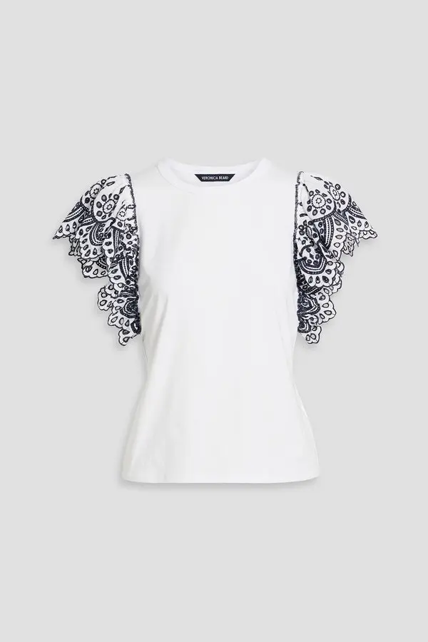 Veronica Beard Julianka Broderie Anglaise Top