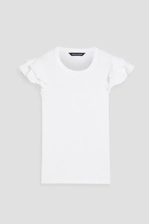 Veronica Beard Akeela Ruffled T-shirt - White