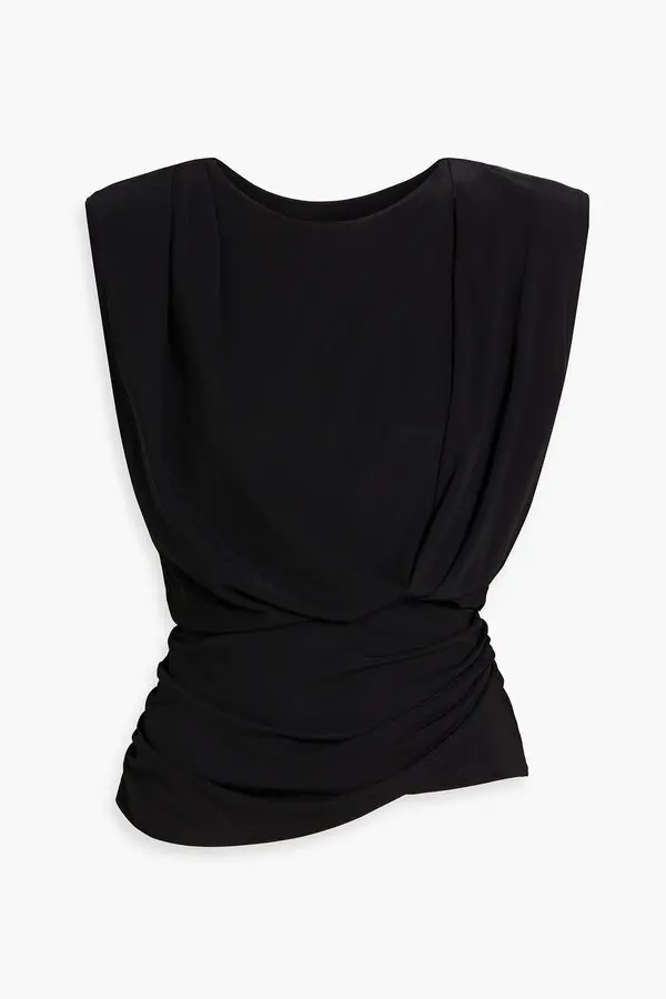 Simkhai Daton Ruched Stretch-jersey Top - Black