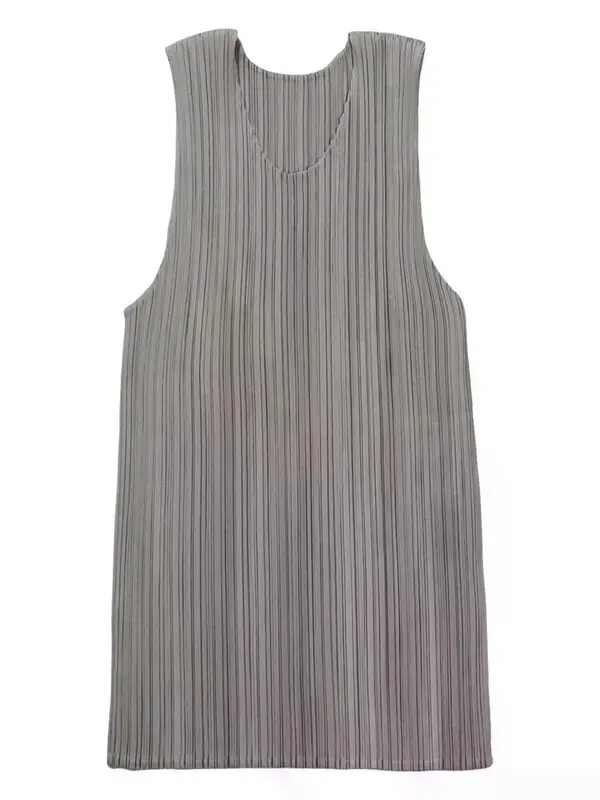 Issey Miyake Pleated Tank Top - Grey