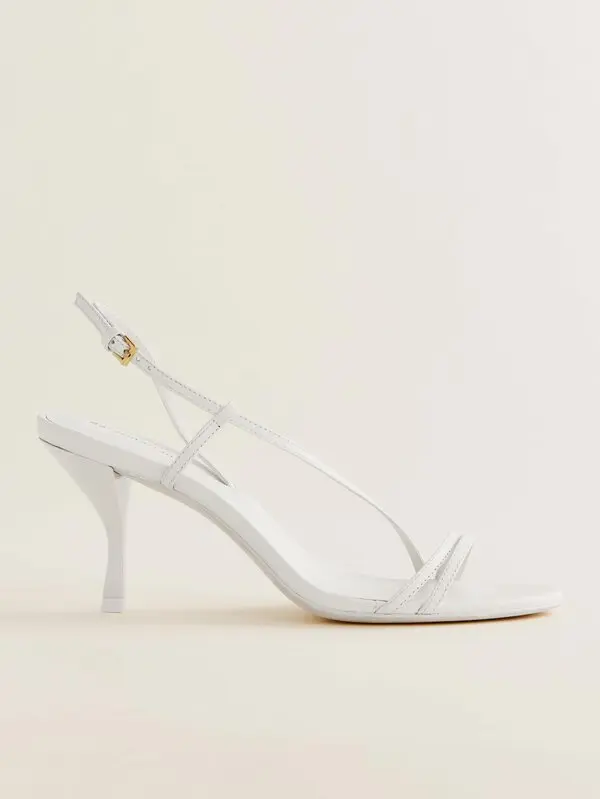 REFORMATION Petunia Heeled Sandal - White Leather