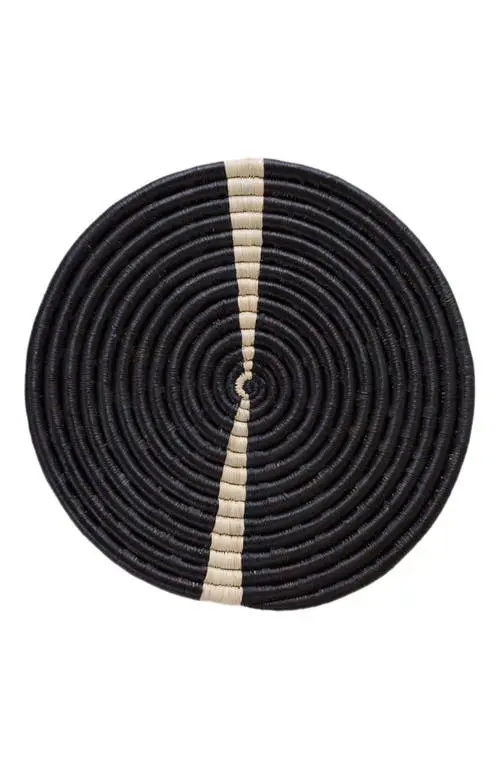 INDEGO AFRICA Natural & Black Split Raffia Placemat