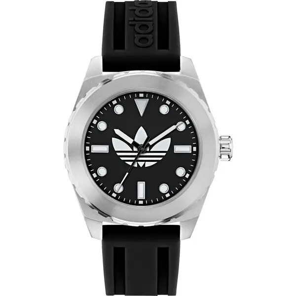 Adidas The Discoverer One Silicone Strap Watch - Black