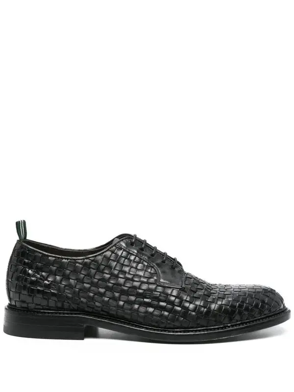 GREEN GEORGE Interwoven Derby Shoes - Black