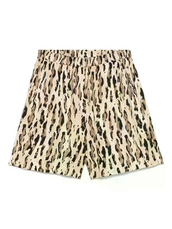 THE NINA STUDIO Animal-print Shorts - Neutrals