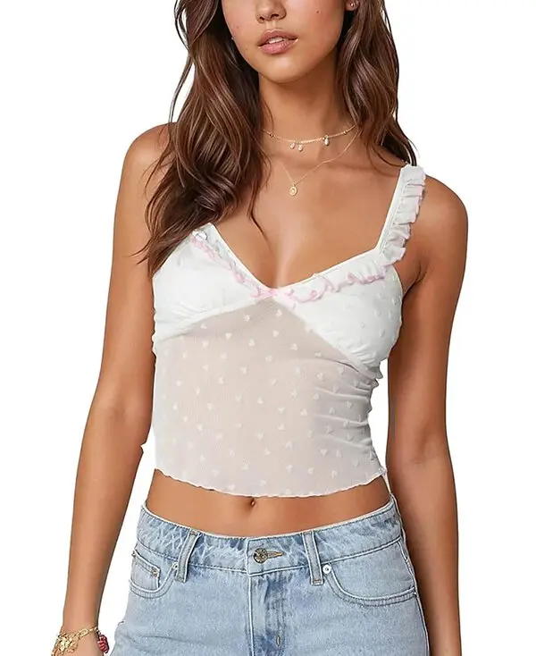 EDIKTED Posey Sheer Tank Top