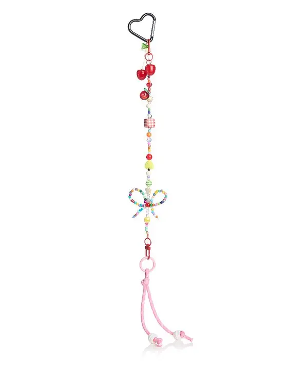 Aqua Bow Beaded Bag Charm Exclusive