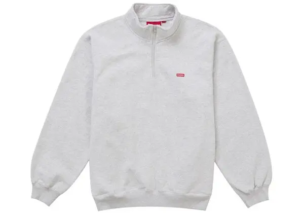 Supreme Small Box Half Zip Pullover - Ash Grey