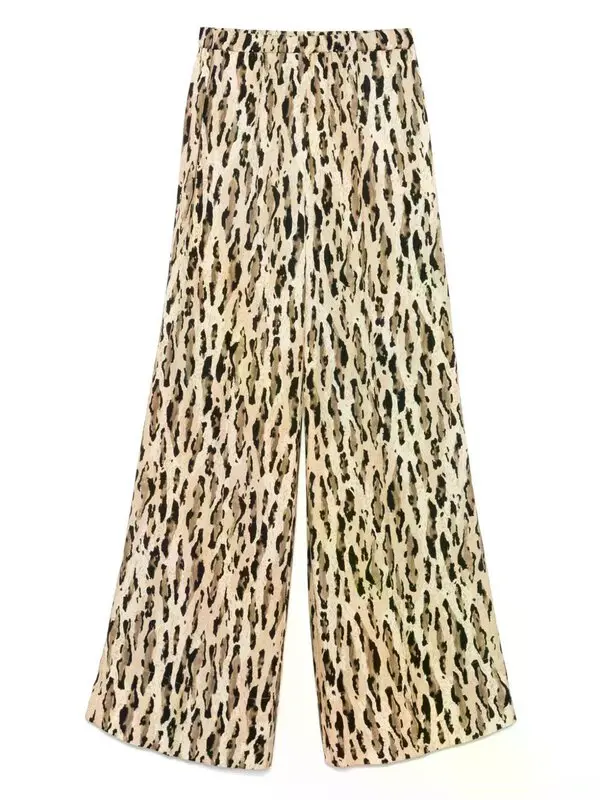 THE NINA STUDIO Animal-print Palazzo Pants