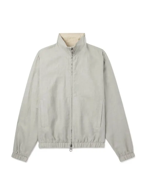 Loro Piana Reversible Linen Bomber Jacket - Gray