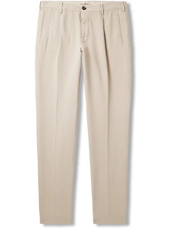 Incotex Venezia 1951 Tapered Pleated Trousers - Neutrals