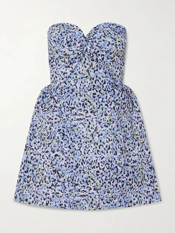 KIKA VARGAS Rossy Strapless Mini Dress - Blue