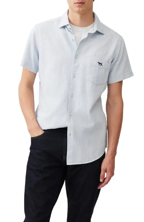 Rodd & Gunn Airtex Short Sleeve Cotton Button-up Shirt - Sky