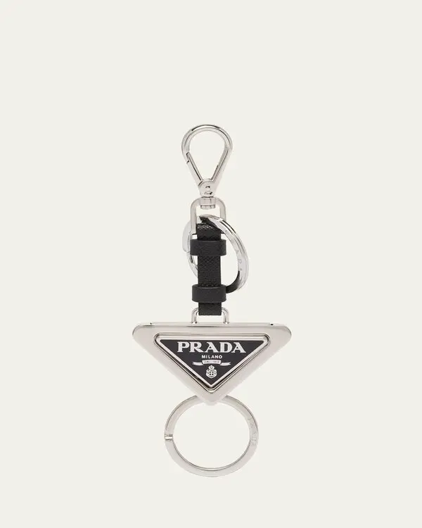 Prada Triangle Logo Keychain