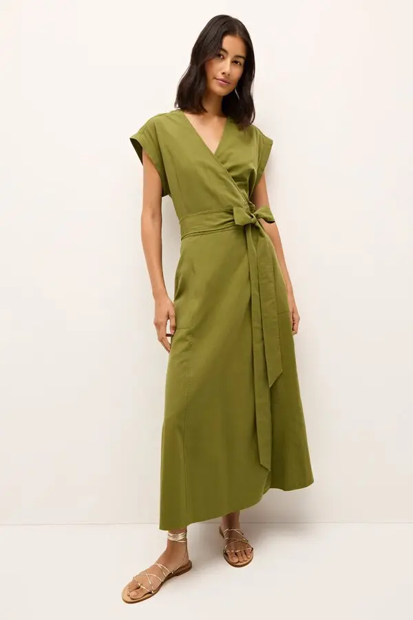 knee length dresses for ladies Ainslee Square Neck Midi Dress in Black main image 0