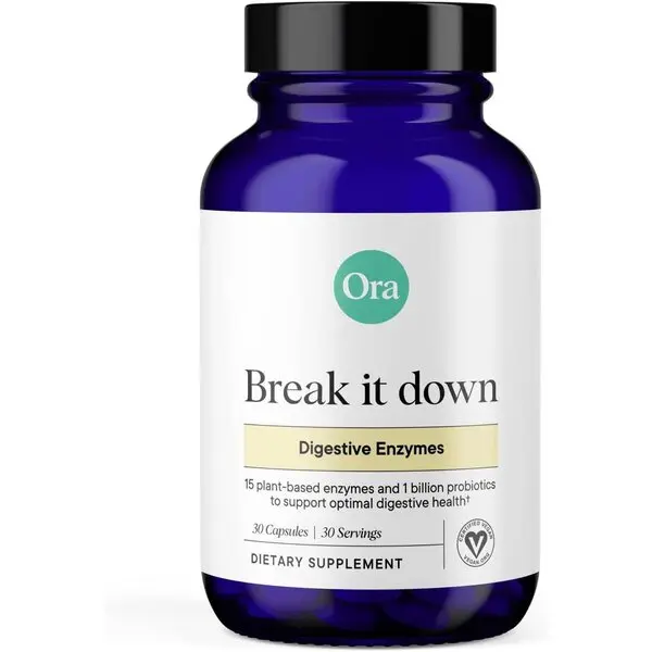 ORA ORGANIC Break It Down: Digestive Enzymes Capsules 30 Capsules