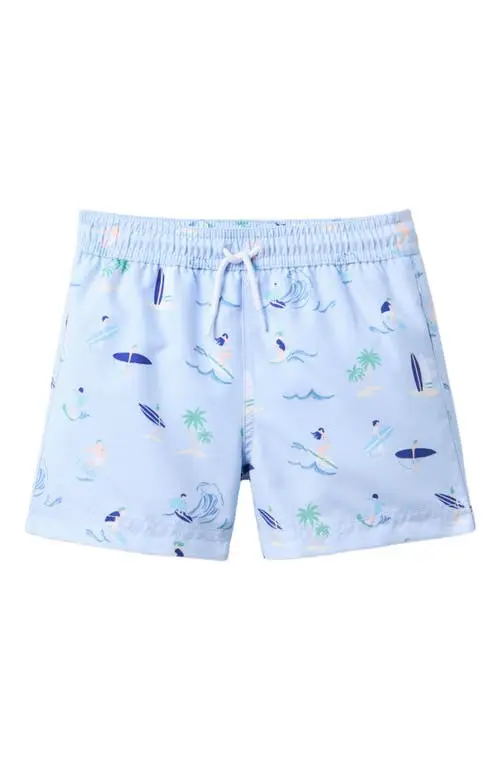 Janie And Jack Recycled Coastal Swim Trunks - White