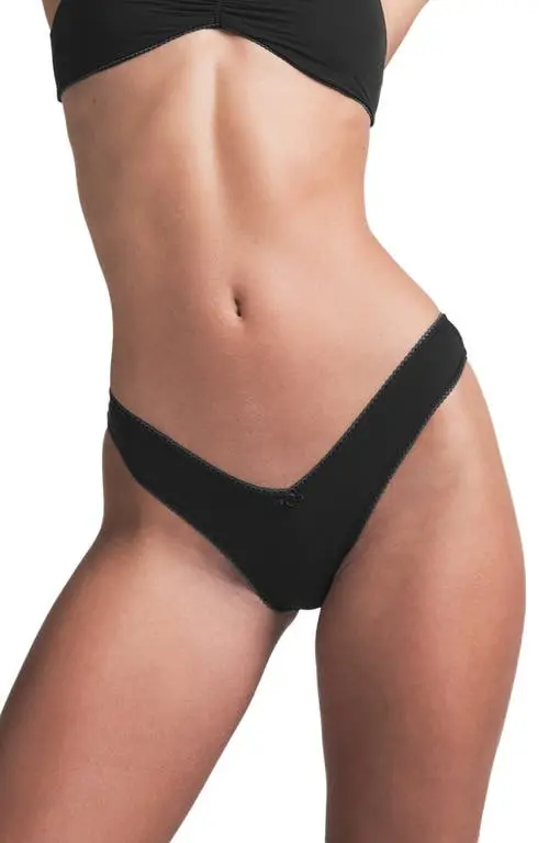 SKIMS Fits Everybody Picot Tanga - Onyx