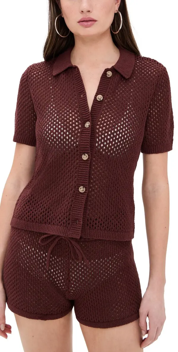 Onia Crochet Knit Shirt